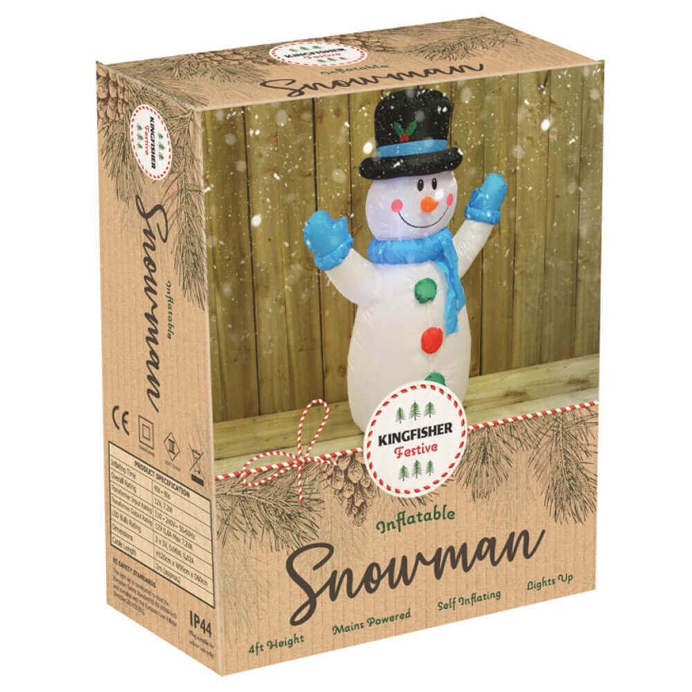 Kingfisher 4ft Inflatable Snowman – New Gardener