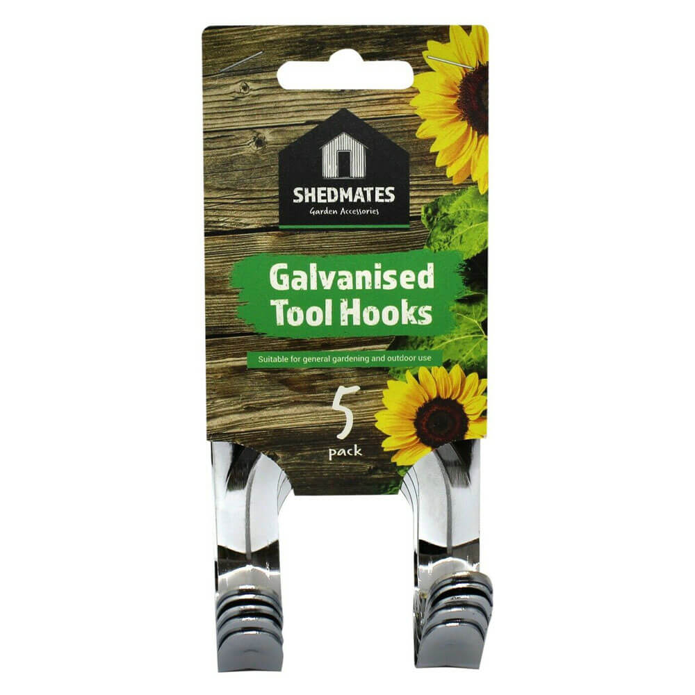 Shedmates Galvanised Tool Hooks (Pack of 5) – New Gardener